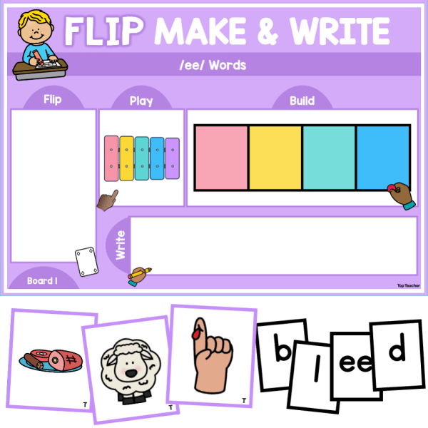 Segment and Spell Phonics Activity: /ee/ - Top Teacher