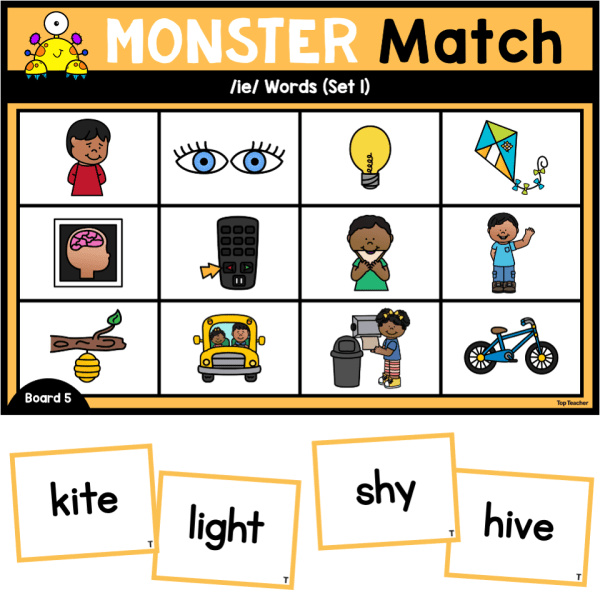 Monster Match Phonics Game: /ie/ - Top Teacher
