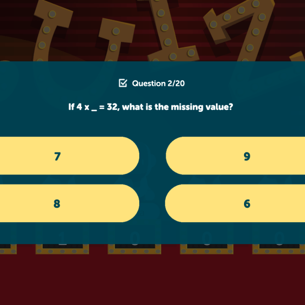 Finding Unknown Values: Multiplication LET'S QUIZ - Top Teacher