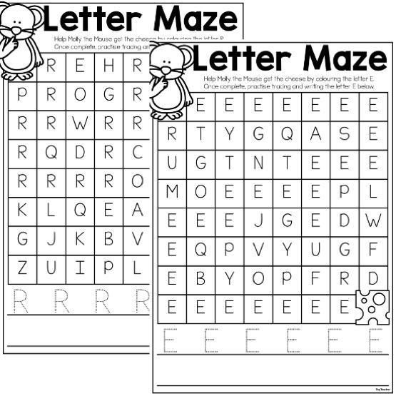 Letter Identification Maze: Lower Case Alphabet Worksheet - Top Teacher