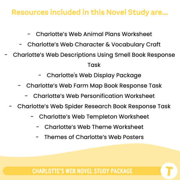 Charlotte's Web Novel Study PACKAGE - Top Teacher