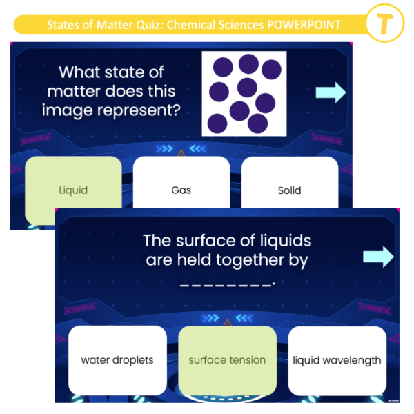 States of Matter Quiz: Chemical Sciences POWERPOINT - Top Teacher