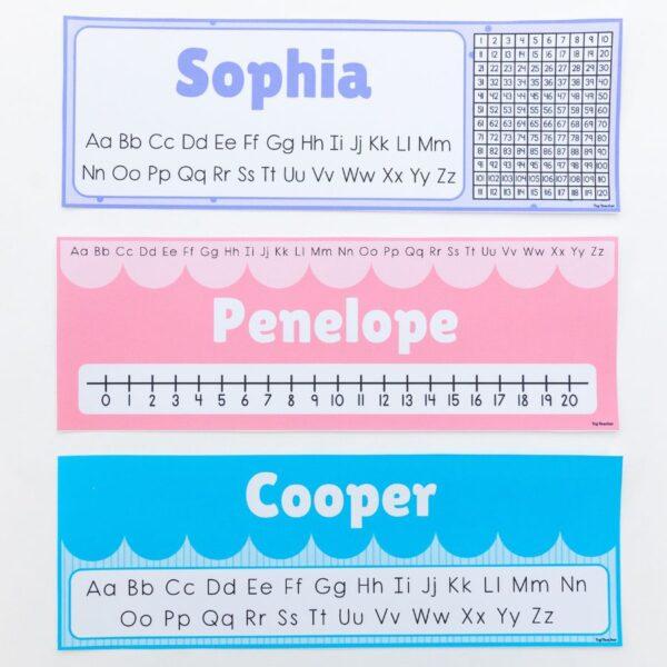 Alphabet Desk Mats Name Pastel - Top Teacher