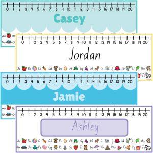 Alphabet Desk Mats Name Pastel - Top Teacher