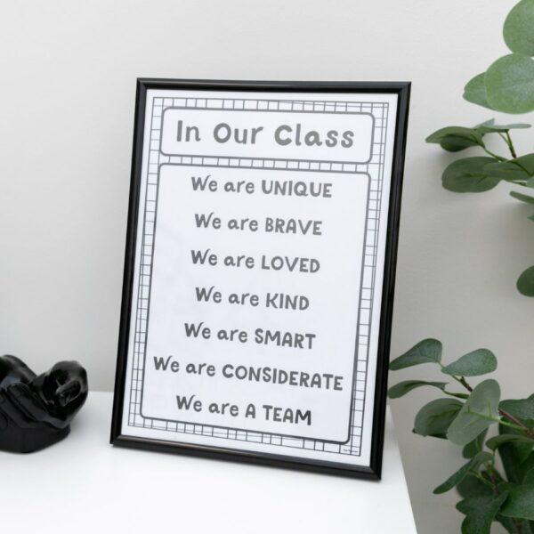 In Our Class Poster Monochrome - Top Teacher