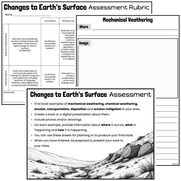 Earth & Space Sciences Year 5 Assessment: Changes to Earth’s Surface ...