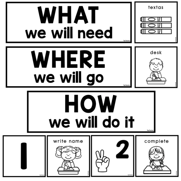 Instructions Display B&W - Top Teacher