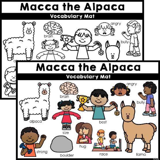 Macca the Alpaca Vocabulary Mat - Top Teacher