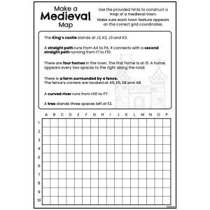 The Medieval Maze: Grid Coordinates Worksheets - Top Teacher