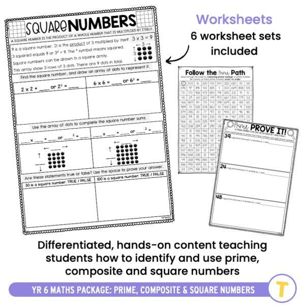 Year 6 Mathematics Package: Prime, Composite & Square Numbers - Top Teacher