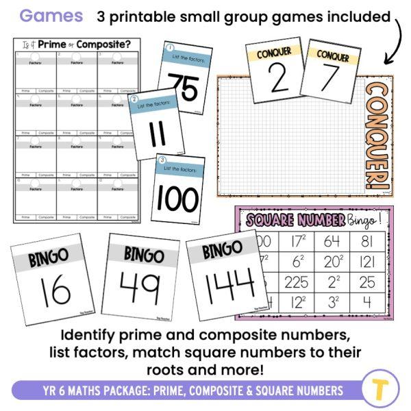 Year 6 Mathematics Package: Prime, Composite & Square Numbers - Top Teacher