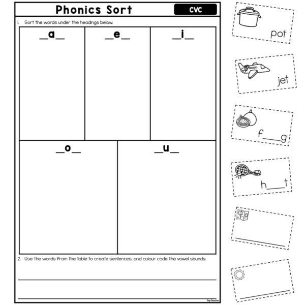 Phonics Word Search Worksheet: ff, ll, ss, zz - Top Teacher
