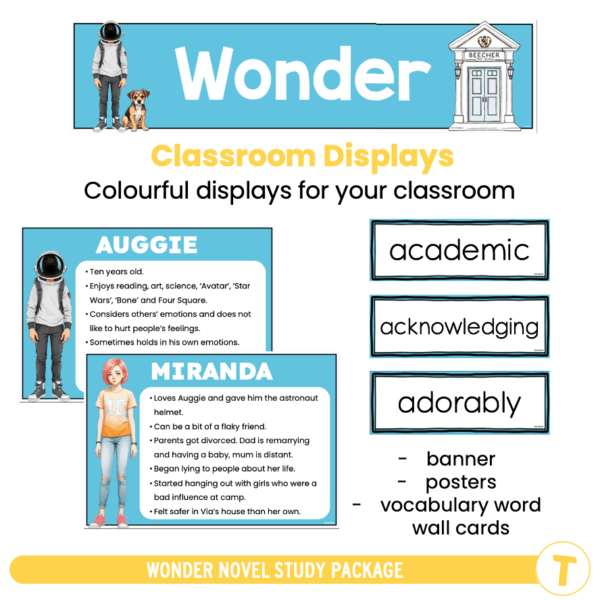 Wonder Novel Study PACKAGE - Top Teacher