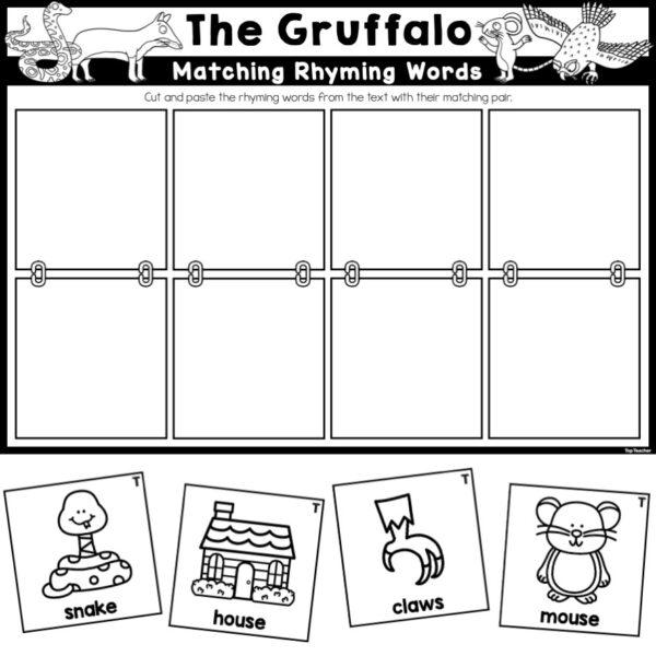 The Gruffalo: Matching Rhyming Words Activity - Top Teacher