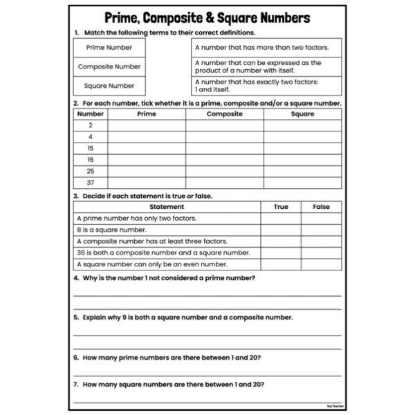 Square Numbers - Top Teacher