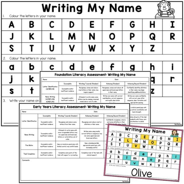 Writing My Name Literacy Assessment: Early Years & Foundation - Top Teacher