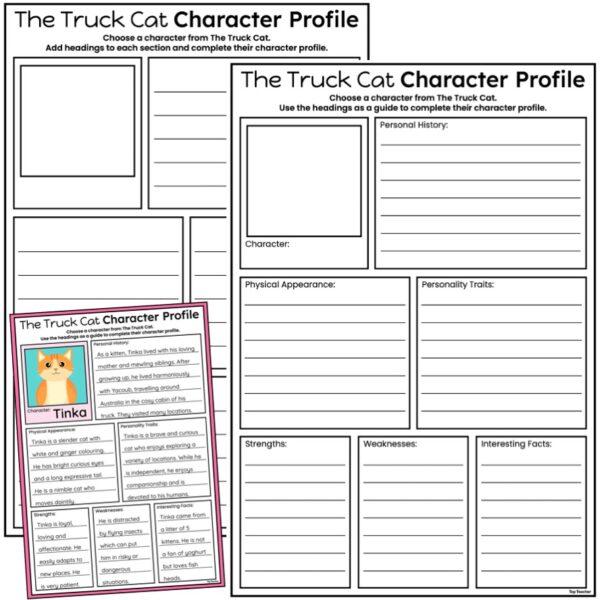 The Truck Cat Character Profile Activity - Top Teacher