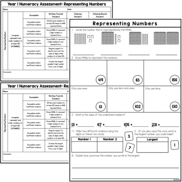 Recognising Numbers Numeracy Assessment: Year 1 - Top Teacher