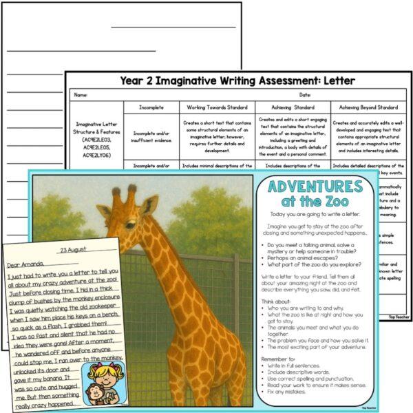 Adventures at the Zoo Imaginative Letter Writing Assessment: Year 2 ...
