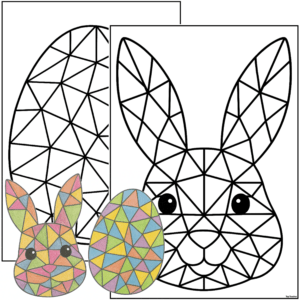 Easter Geometric Colouring Package - Top Teacher