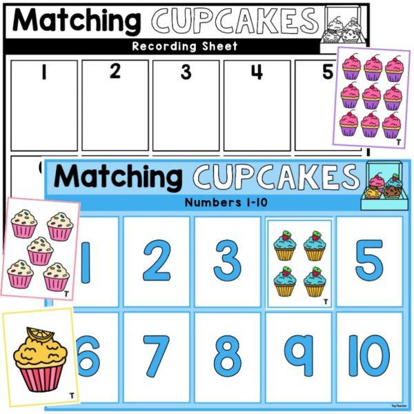 Matching Cupcakes: Recognising & Matching Numbers 1-10 Activity - Top ...
