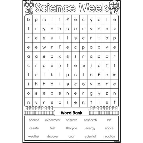 National Science Week: Word Search Worksheets - Top Teacher