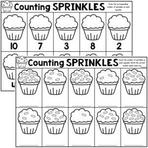 Matching Cupcakes (1-10) Worksheets - Top Teacher