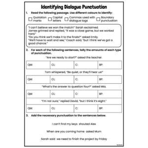 Year 4 Dialogue Punctuation Worksheet PACKAGE - Top Teacher