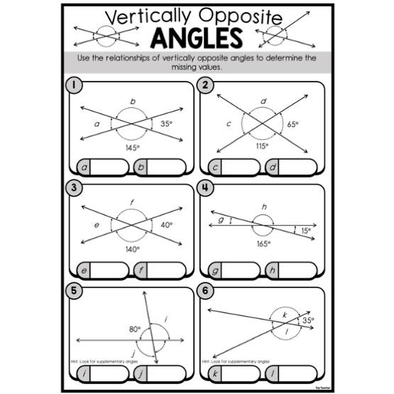 Vertically Opposite Angles Worksheet - Top Teacher