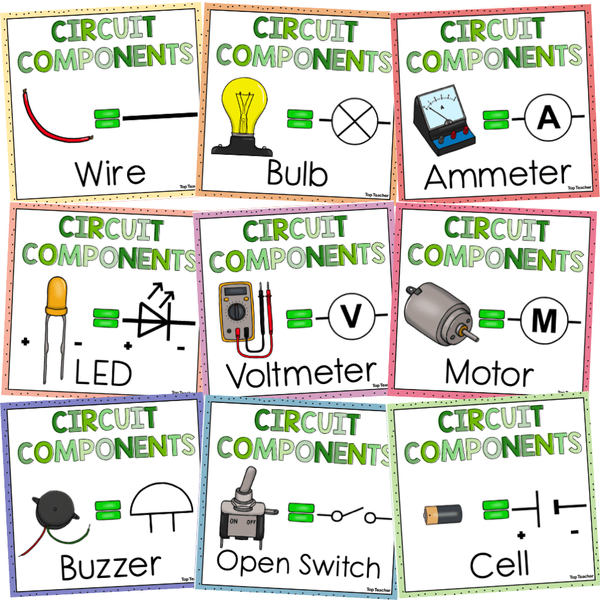 Circuit Component Display Cards - Top Teacher