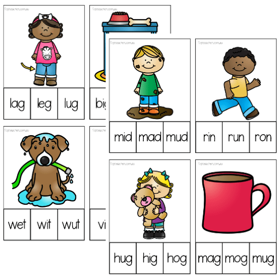 CVC Middle Sound Peg Cards - Top Teacher