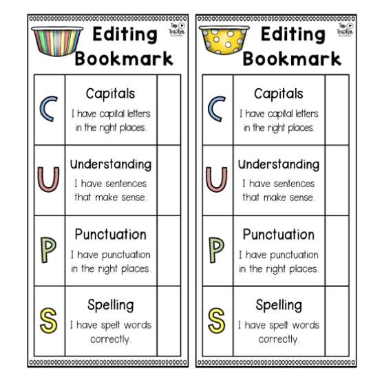 CUPS Editing Bookmark - Top Teacher