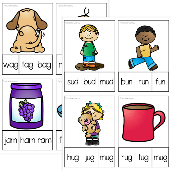 CVC Initial Sound Peg Cards - Top Teacher