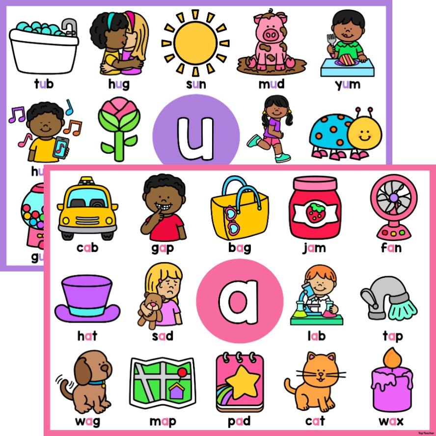 CVC Medial Sounds Posters - Top Teacher