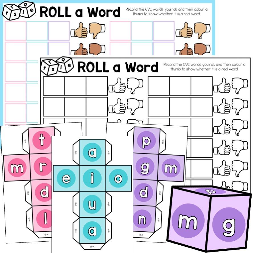 CVC Roll a Word Activity - Top Teacher