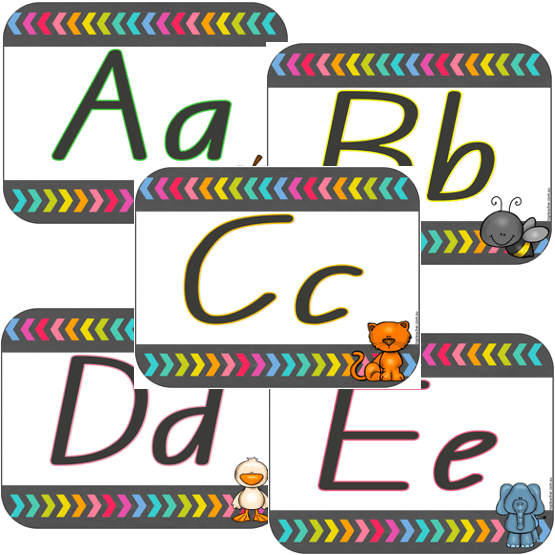 Alphabet Cards Chalkboard - Top Teacher