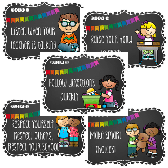 Whole Brain Rule Cards Rainbow - Top Teacher