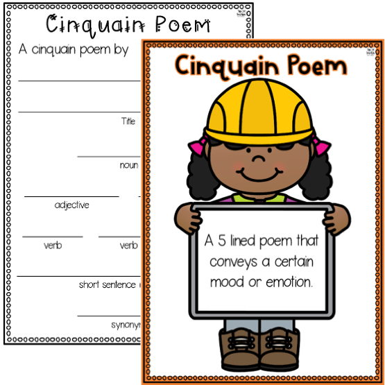 Cinquain Poetry Poster & Template - Top Teacher