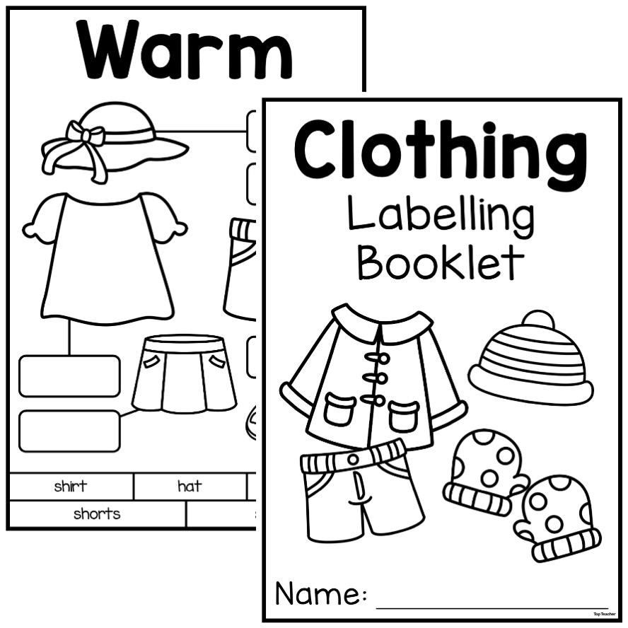 Clothing Labeling Booklet - Top Teacher