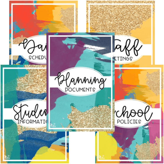 Teacher File Covers Colour Splash - Top Teacher