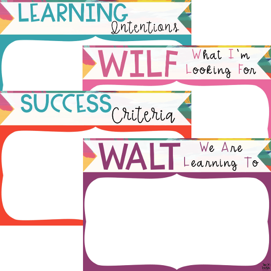 Learning Intentions Posters Colour Splash - Top Teacher