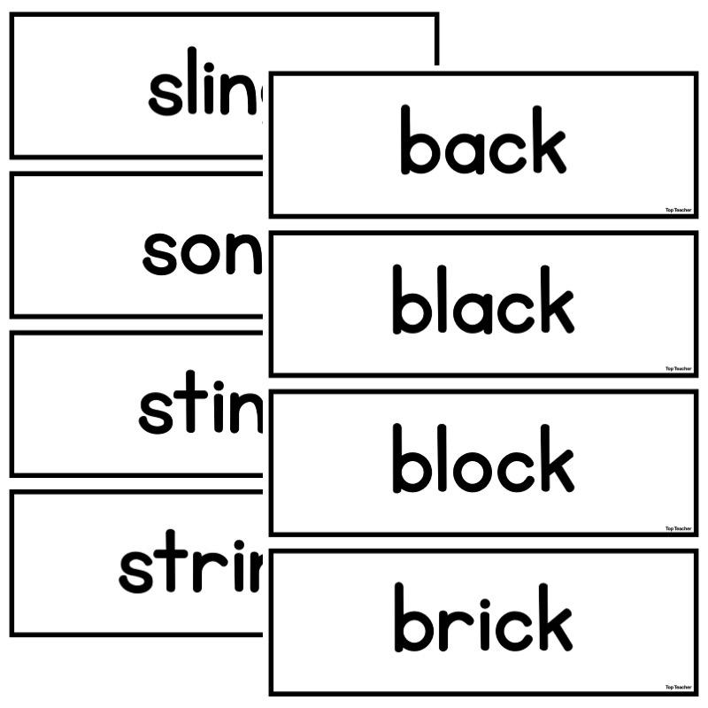 Decodable Digraph Word Cards: ck, ng, wh, qu - Top Teacher
