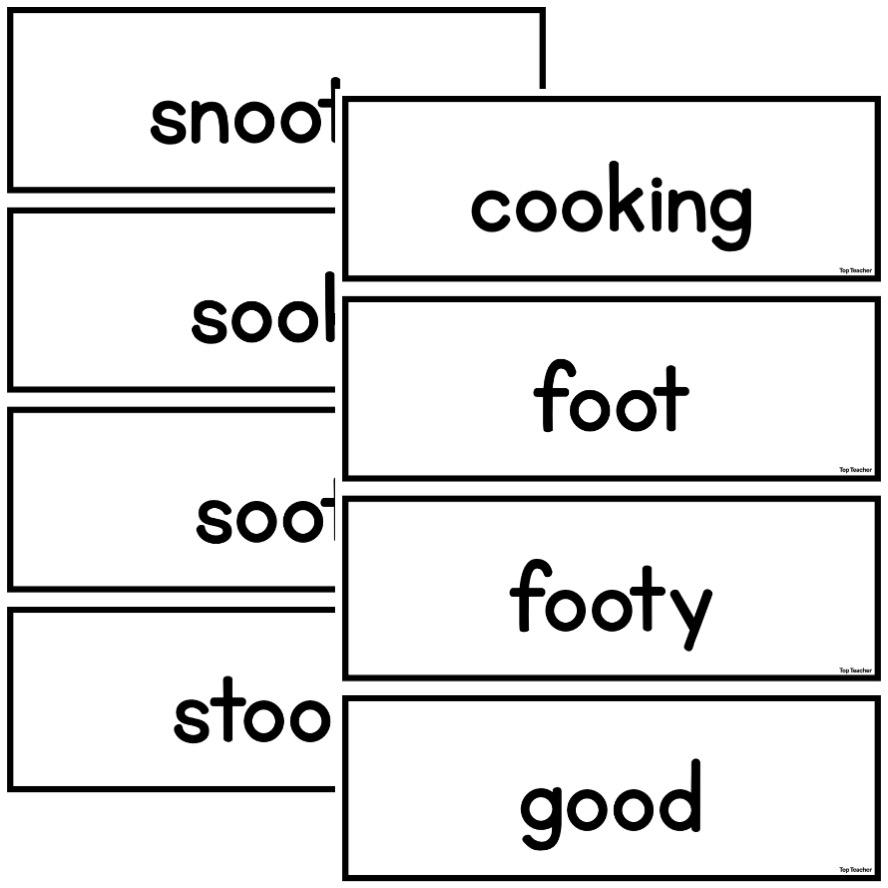 Decodable Word Cards: /oo/ (book) - Top Teacher