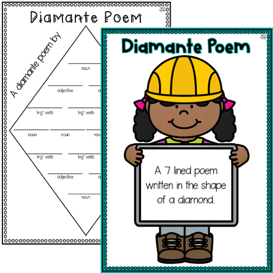 Diamante Poetry Poster & Template - Top Teacher