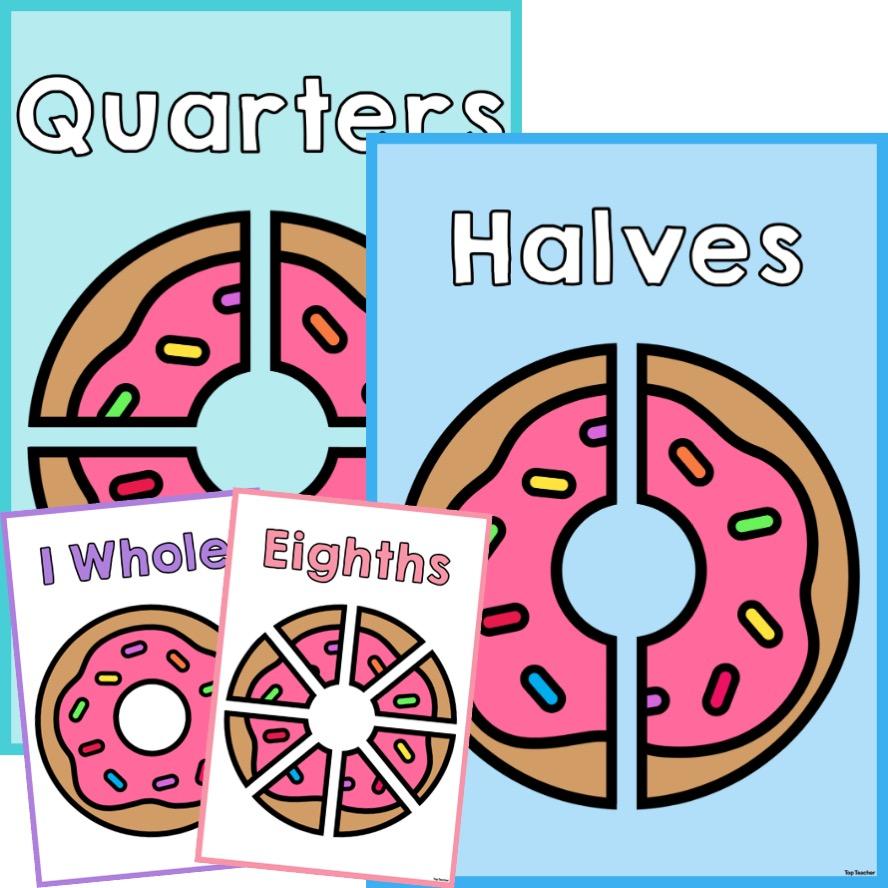 Donut Fraction Posters - Top Teacher
