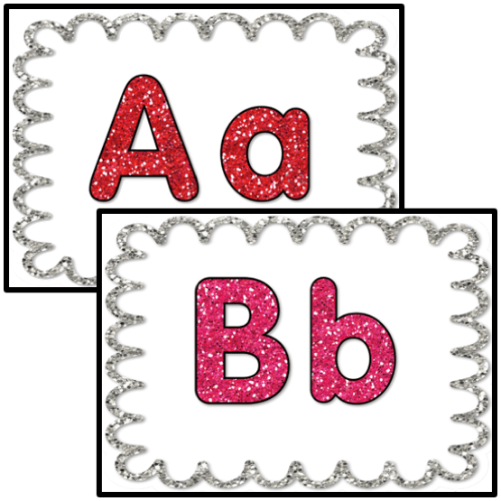 Glitter Alphabet Posters - Top Teacher