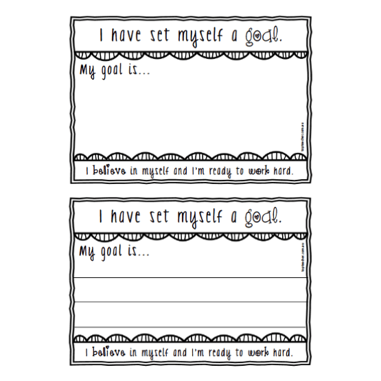 Goal Setting Desk Cards - Top Teacher