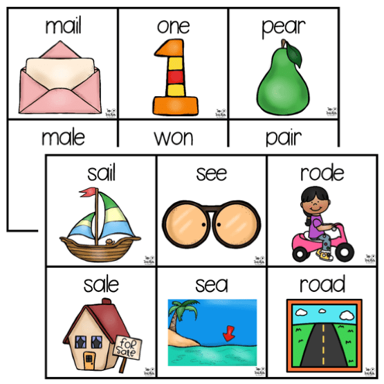 Homophone Match Up Cards - Top Teacher