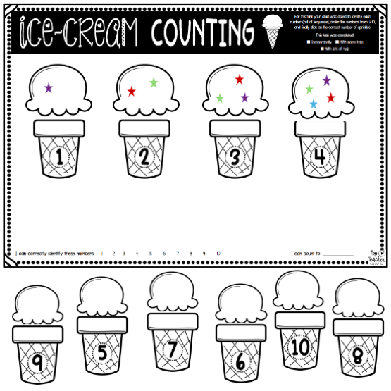 Ice Cream Counting Assessment - Top Teacher