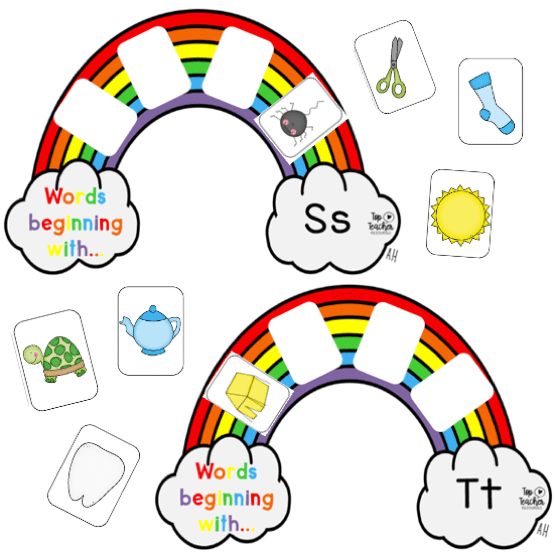 Initial Sound Matching Rainbows - Top Teacher
